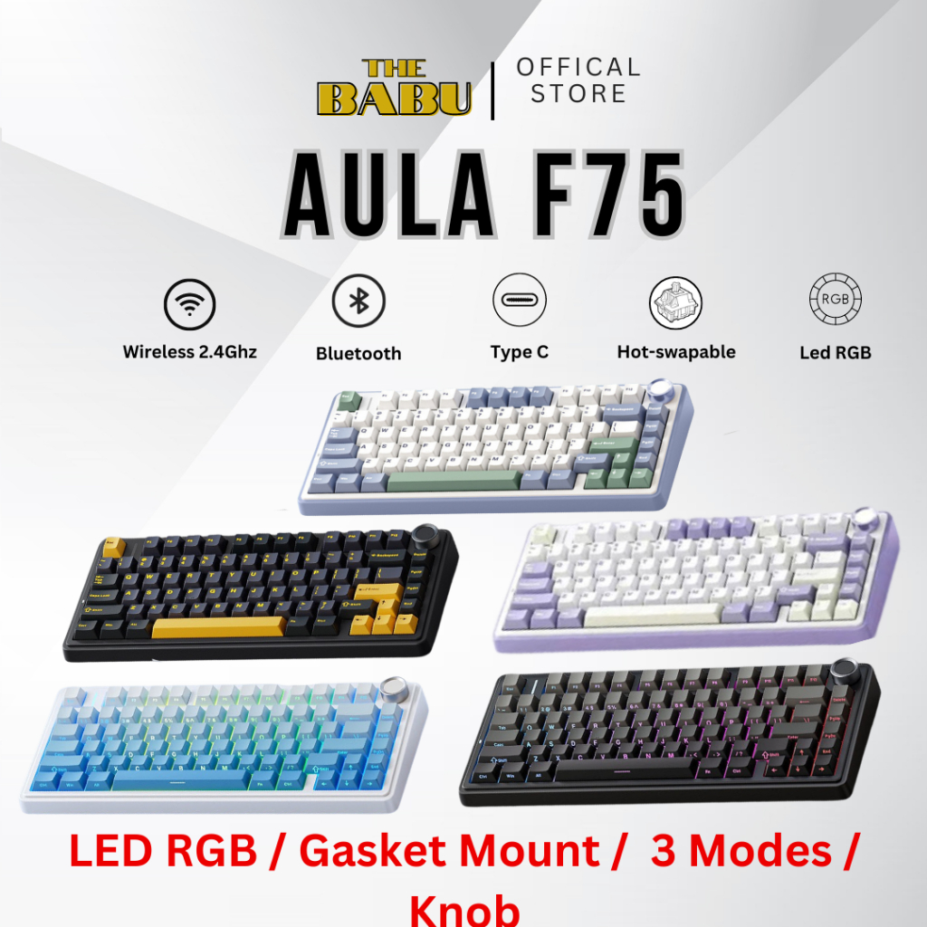 [HÀNG SẴN] Bàn phím cơ Aula F75 mới nhất 3 chế độ kết nối | Led RGB ...