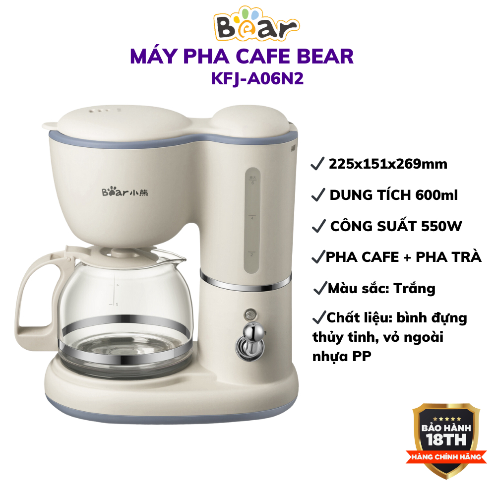 Máy pha cafe mini tự động Bear-KFJ-A06K1/A06N2/A06Q1, Công suất 500W ...