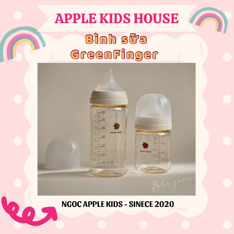 Bình sữa GREEN FINGER nội địa Hàn bản trơn và hoạ tiết núm siêu mềm 160/280ml | Shopee Việt Nam