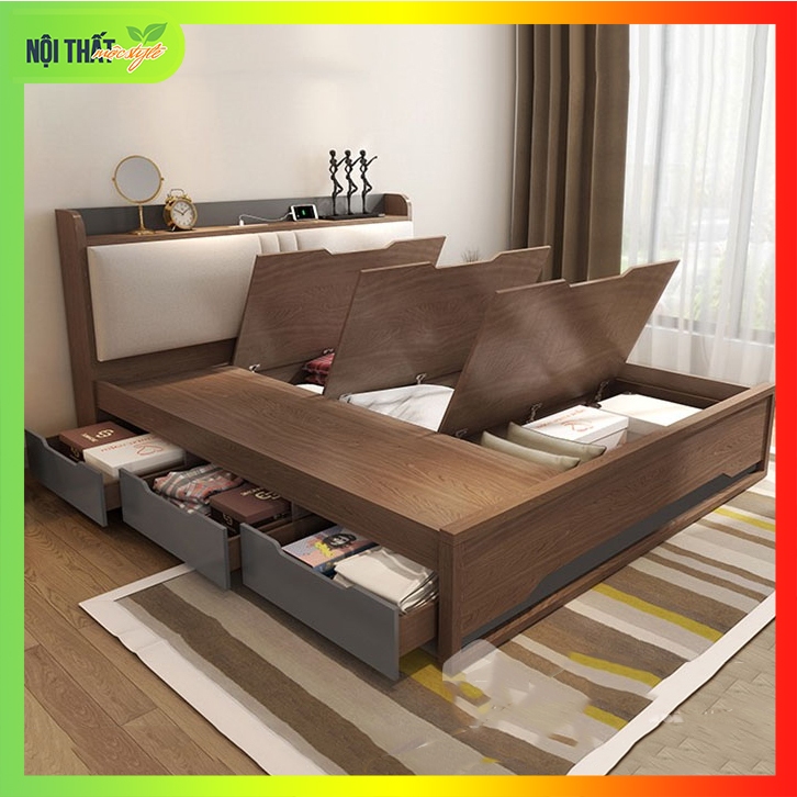 Giường Ngủ 1m8x2m, 1m6x2m, 1m2x2m Giường Gỗ Công Nghiệp hiện đại, Thiết ...