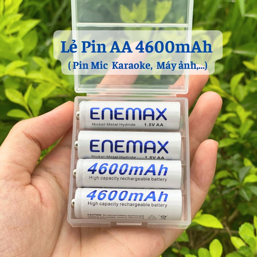 Combo Bộ Sạc nhanh ENEMAX 1.5v tự ngắt an toàn +4 PIN AA 4600mAh+4 PIN ...
