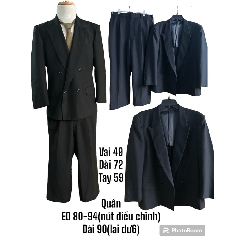 ️Set Vest Bộ Comple Blazer - Suit - Âu Phục Nam Xanh Đen trơn 4 nút ...