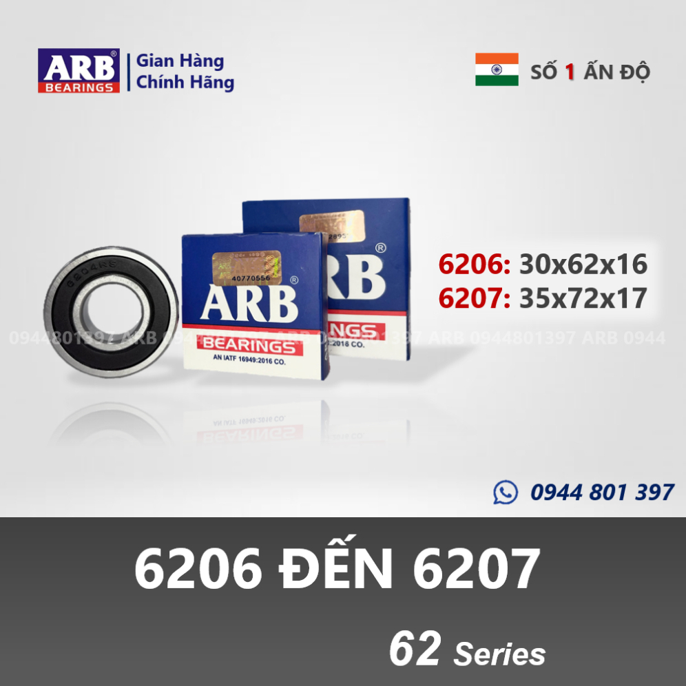 Vòng bi bạc đạn ARB 6206 6207 chính hãng Ấn Độ chất lượng cao l ARB ...