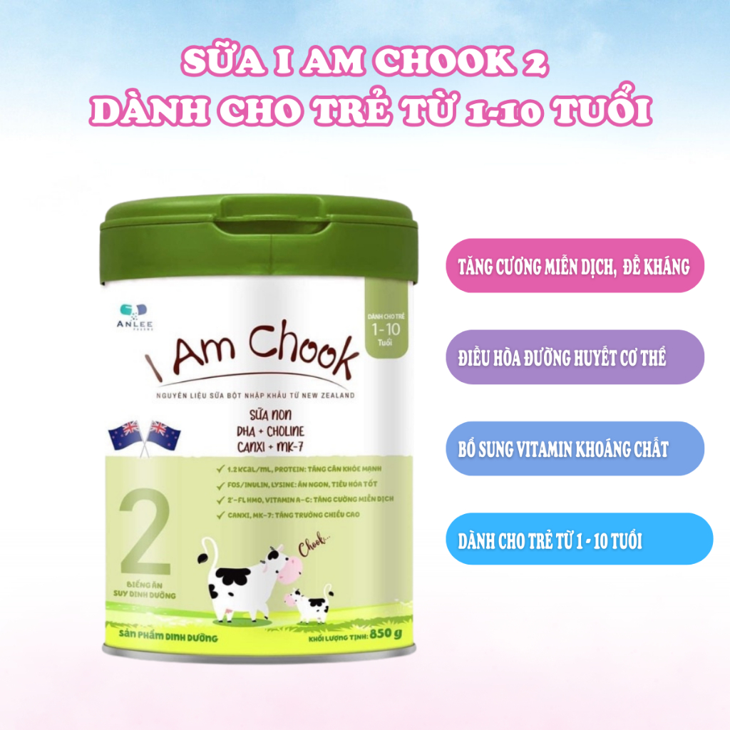 Sữa I Am Chook 2 Phát Triển Chiều Cao Thị Giác Tăng Hệ Miễn Dịch Dành Cho Trẻ Từ 1-10 Tuổi 850g ...