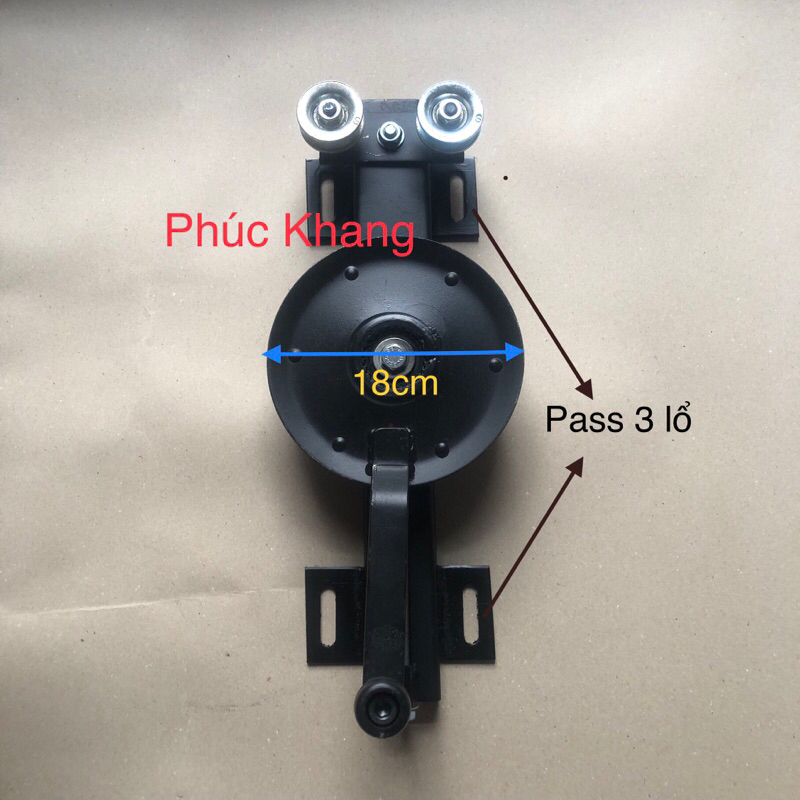 Tay quay mái bạt xếp Puly 18cm và 15cm - Loại có pass gắn tường ...