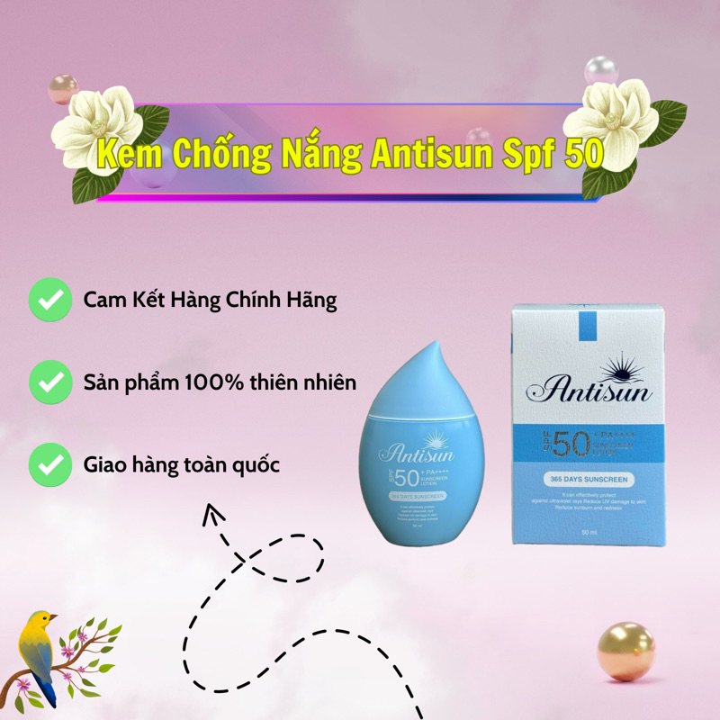 Kem Chống Nắng Vật Lý ANTISUN 365 DAYS SUNSCREEN SPF 50+ PA++++ Bảo Vệ ...