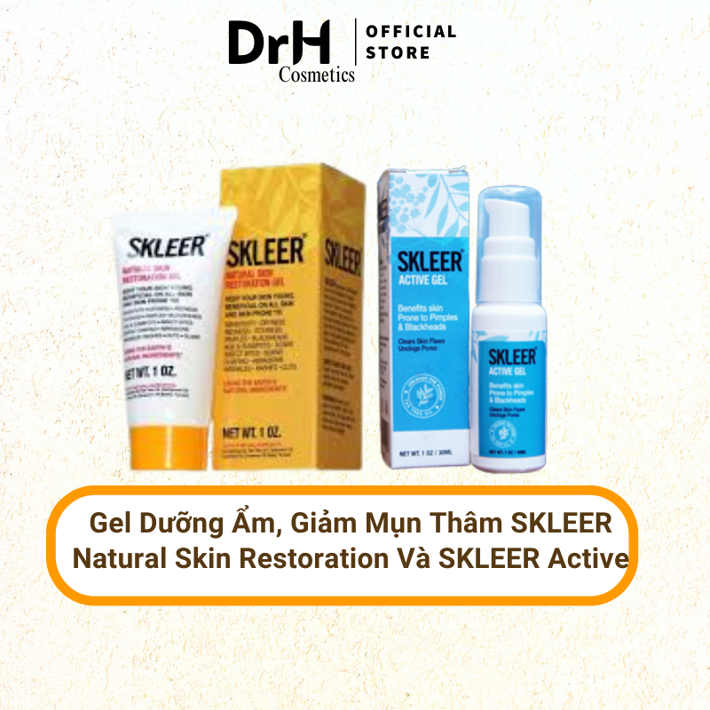 Gel dưỡng ẩm, giảm mụn thâm SKLEER Natural Skin Restoration và Skleer ...