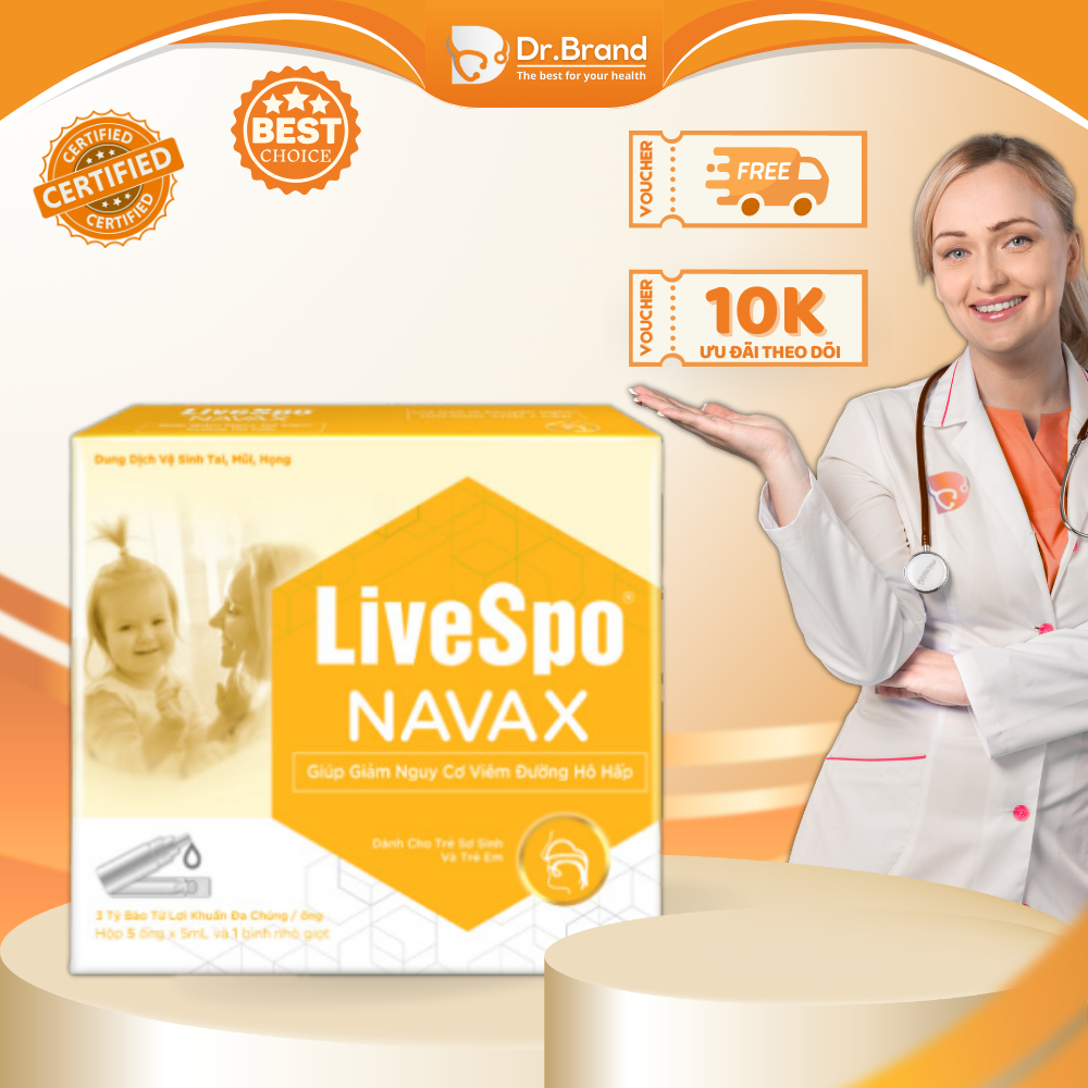 LiveSpo NAVAX KIDS - Nhỏ Mũi Cho Trẻ Nhỏ Giảm Nghẹt Mũi - Hộp 5 ống x ...