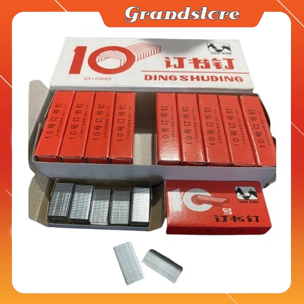 Hộp 1000 kim bấm giấy nhỏ mini số 10, ghim bấm lỗ giấy gim tập sổ đóng ...