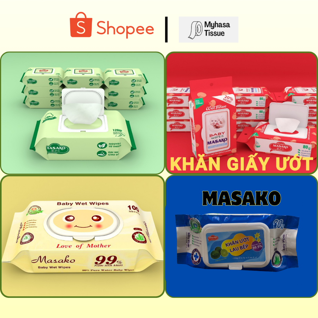 Khăn giấy ướt masako,khăn giấy ướt cao cấp không mùi,an toàn cho bé sơ ...
