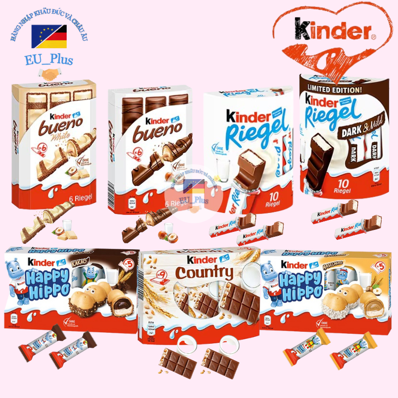 Socola Kinder Bueno nhân hạt dẻ 117g 6 thanh / Kinder Cards 128g ...