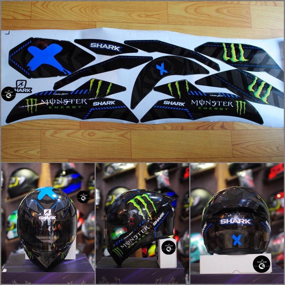 Tem Shark monster dán mũ bảo hiểm fullface | Shopee Việt Nam