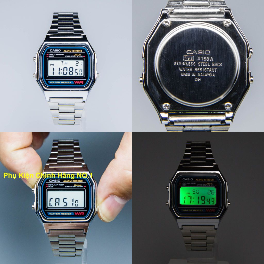 Đồng Hồ Nam Casio A158 .e., Made In Malaysia, Chống Nước, Siêu Bền, Pin ...