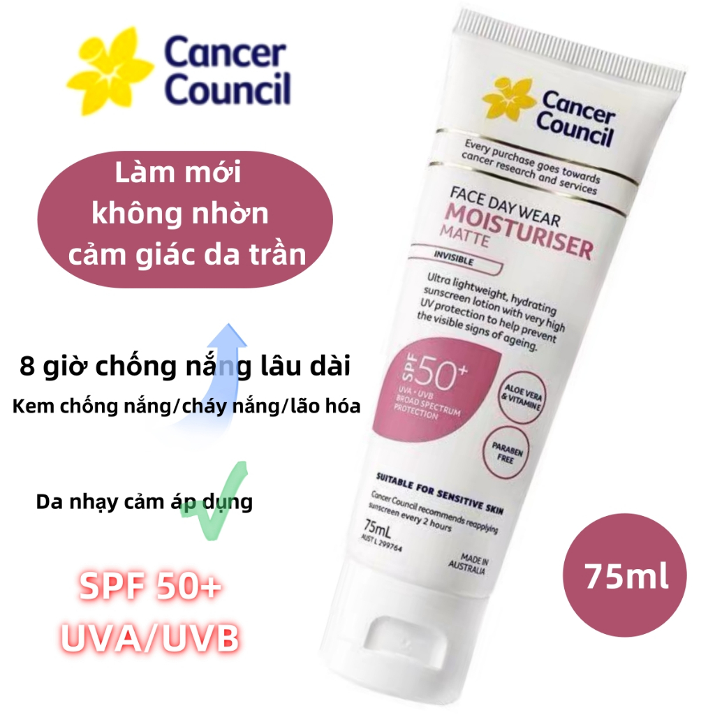 Kem Chống Nắng Cancer Council Face Day Wear Moisturiser Matte Invisible ...
