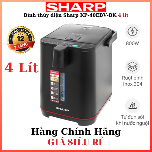 Bình thủy điện Sharp KP-40EBV-BK 4 lít chính hãng ruột inox 304 | Shopee Việt Nam