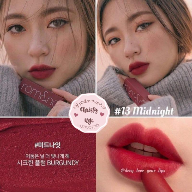 [ĐẸP•ĐIÊU•ĐỨNG] SON THỎI ROMAND ZERO MATTE 13 MIDNIGHT ĐỎ R.Ư.Ợ.U ...