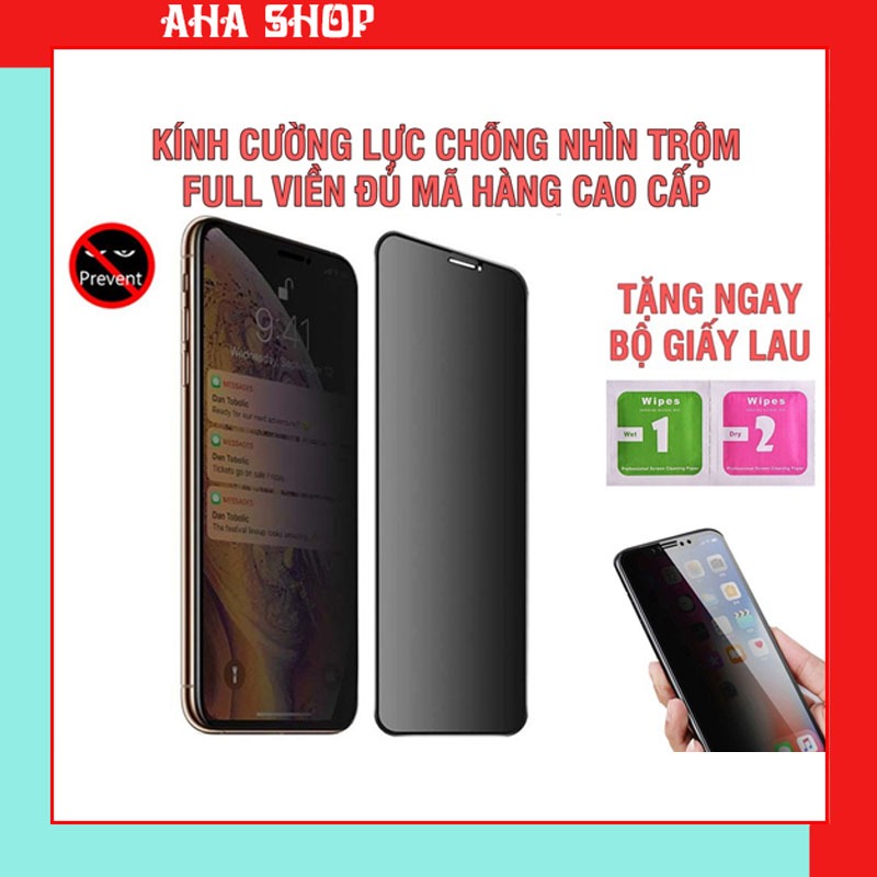 Kính Cường Lực iphone KK chống nhìn trộm tự dán ip 7 8 7plus 8plus x ...