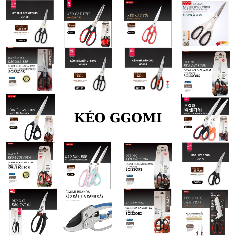 [GGOMI Chính hãng]: Kéo các loại nhập khẩu GGOMI Hàn Quốc, đa năng, dùng để cắt đồ ăn.làm bếp ...