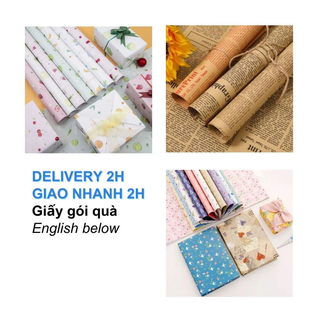 Giấy gói quà đa dạng nhiều mẫu Paper gift wrap CCH53 | Shopee Việt Nam