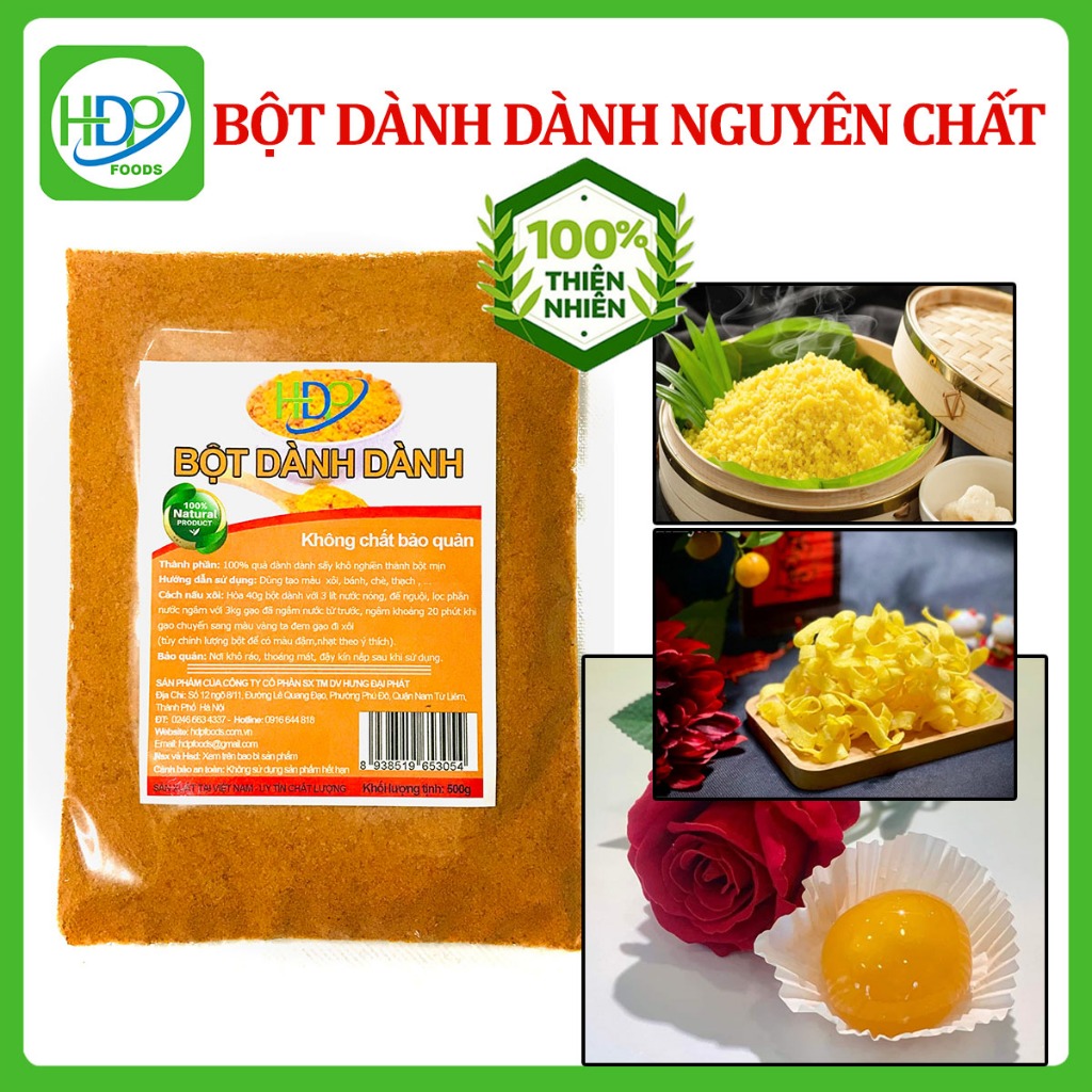 Bột Dành Dành Tạo Màu Vàng 500-1kg HĐP FOODS | Shopee Việt Nam