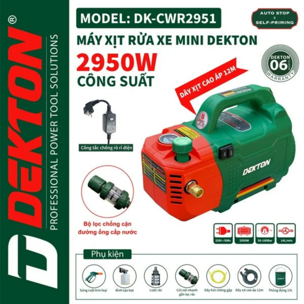 Máy rửa xe chỉnh áp DEKTON DK - CWR2951 công suất 2950W - THÙNG XẾP GẤP GỌN 15 LÍT | Shopee Việt Nam