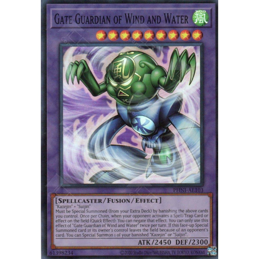 [ Yu-Gi-Oh! ] [ AE ] 01 Lá PHNI-AE103 Gate Guardian of Wind and Water (SR) | Shopee Việt Nam