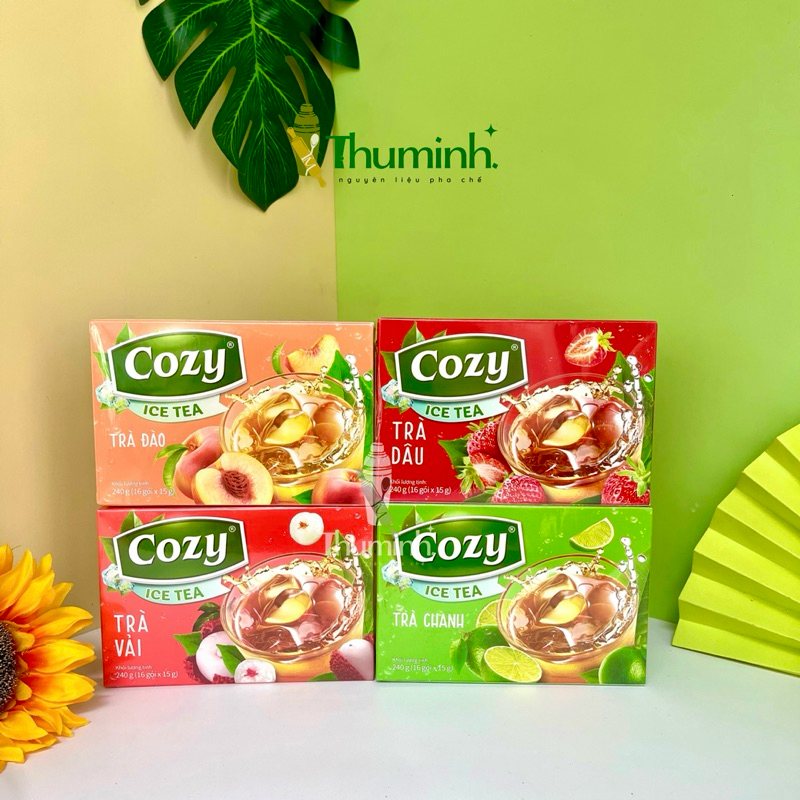 Trà Đào, Chanh, Dâu Hoà Tan Cozy Ice Tea-240g (16 gói) | Shopee Việt Nam