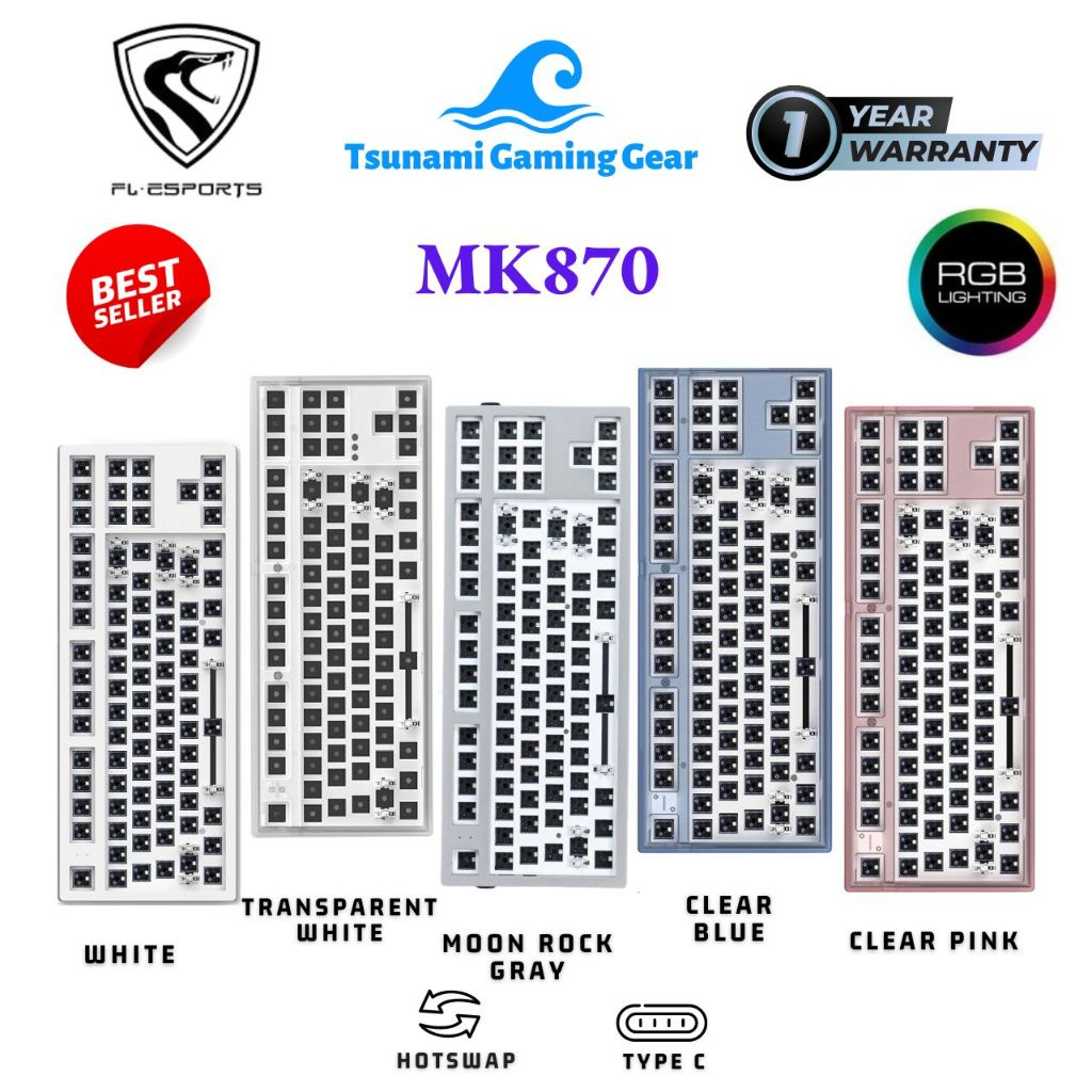 Kit phím cơ FL-Esports MK870/ RGB/ Hotswap/ 1 Mode - USB Type C - Chính ...