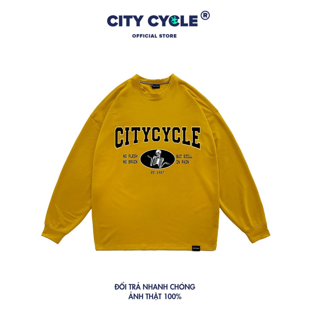 Áo sweater local brand Still Pain City Cycle nỉ bông form rộng oversize ...