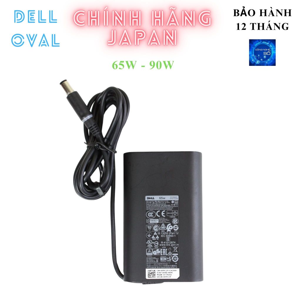 Sạc Laptop Dell Oval Like New Japan 65W | 90W Chân kim to - BH 12 tháng ...