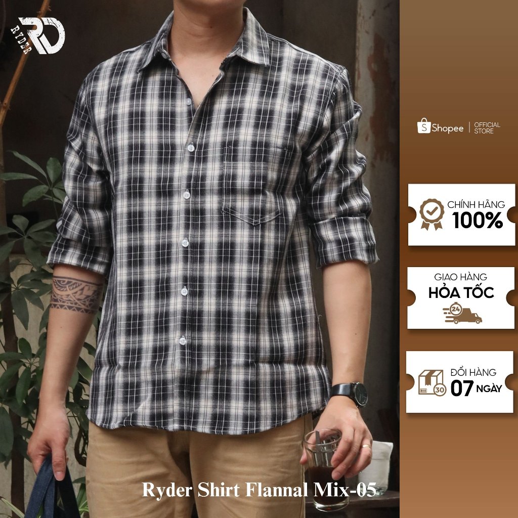 Áo sơ mi nam Flannel by Ryder, Form Regular trẻ trung, phong cách, Màu ...