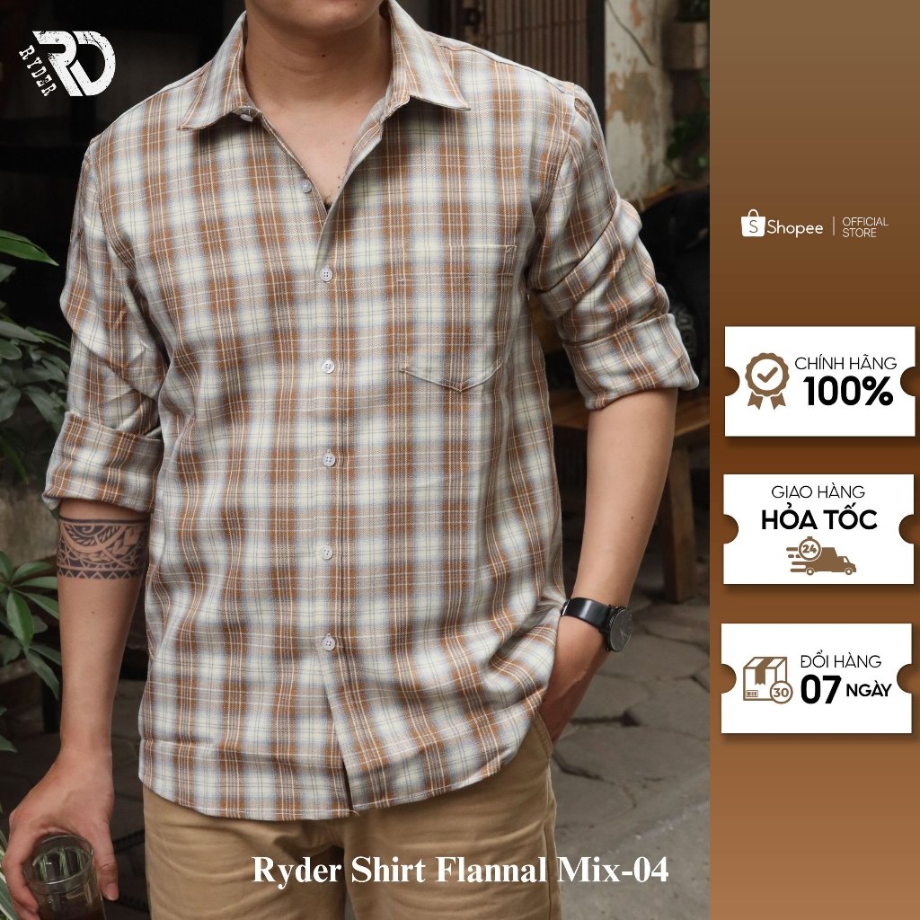 Áo sơ mi nam Flannel by Ryder, Form Regular trẻ trung, phong cách, Màu ...