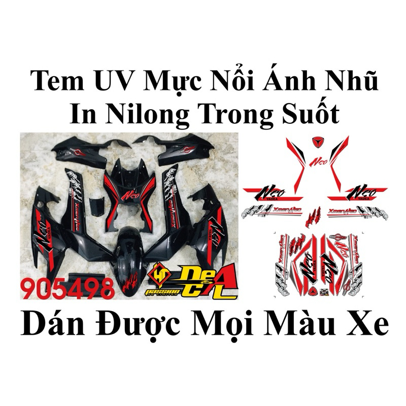 Tem Xe Điện XMen -Neo-Yedea.Mẫu Neo in Mực UV ánh nhũ cao cấp. Tem ...