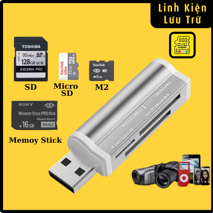 Đầu đọc thẻ nhớ đa năng SDHC/ microSD / Memory Stick Pro Duo Cho Pc ...