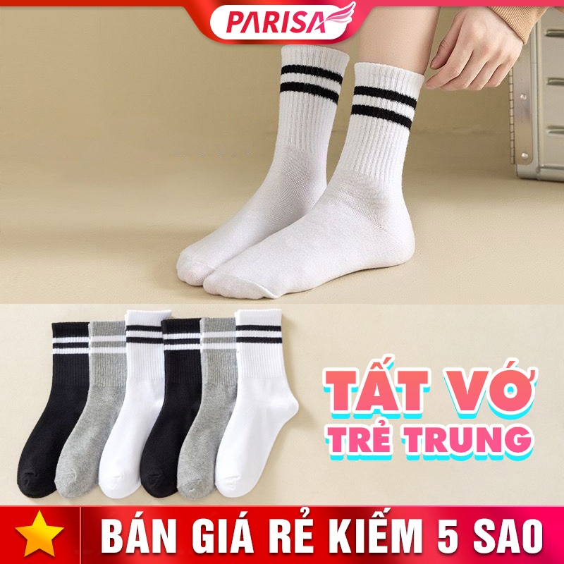 Tất Vớ Nam Nữ Ngang Bắp Chân Phối 2 Sọc Ngang Năng Động P2522 | Shopee ...