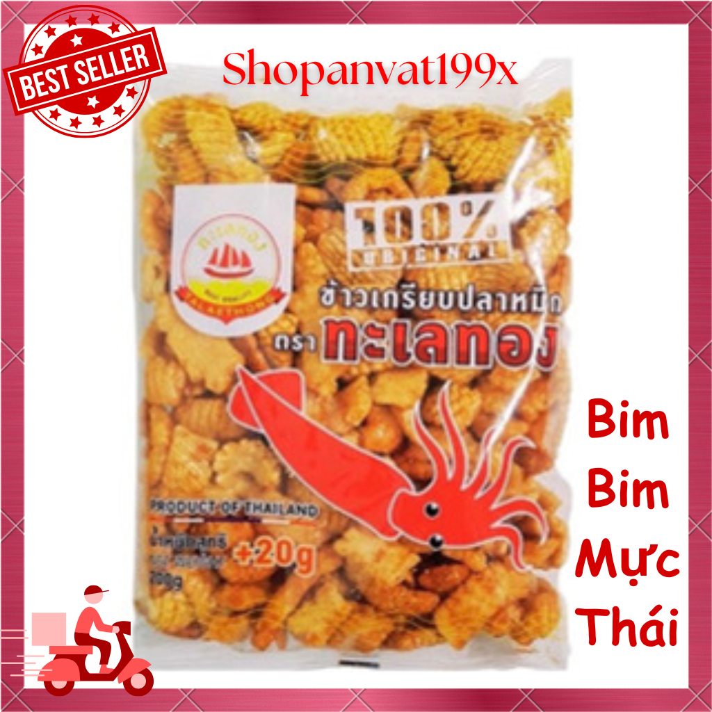 Bánh Snack Bim Bim Mực Thái Lan TALAETHONG Gói Lớn 200G đồ ăn vặt | Shopee Việt Nam