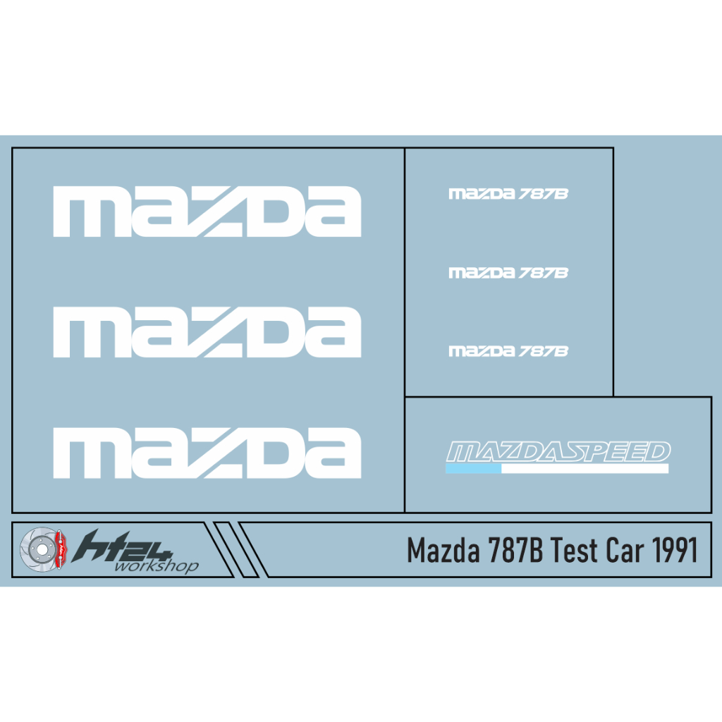 HT24Workshop - Decal nước Mazda 787B Test Car 1991 cho xe mô hình 1:64 ...