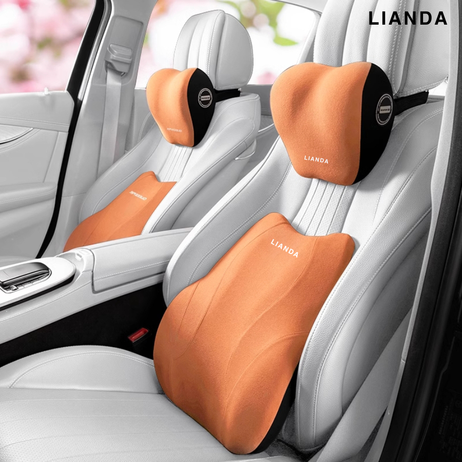 Gối tựa đầu ô tô, gối tựa lưng ô tô massagehãng LIANDA da lộn cao cấp ...