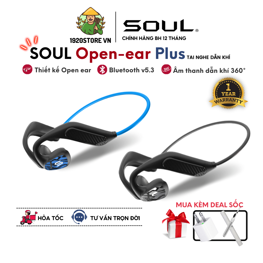 Tai Nghe Dẫn Khí Truyền Âm SOUL Open-ear Plus, BT 5.3, Màng Loa 14.2mm ...