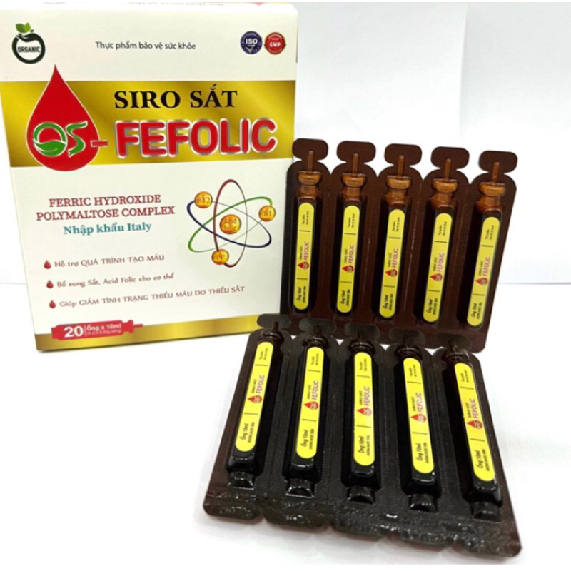 Siro bổ máu sắt Fefolic/ FeTH plus / Siro sắt cho bé fefolic hộp 20 ống ...
