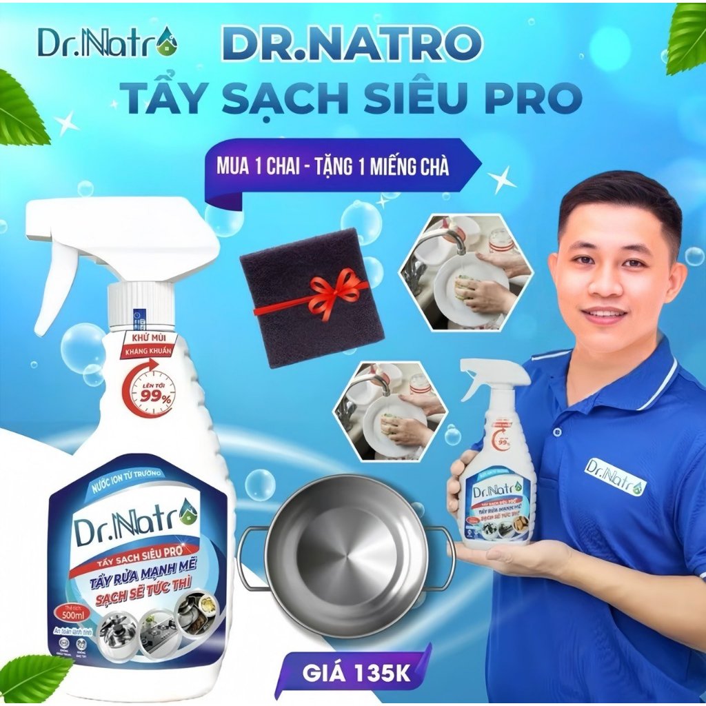 Dr Natro Siêu Tẩy Đa Năng Tẩy Sạch Mọi Vết Bẩn Chai 500ml Tặng miếng ...