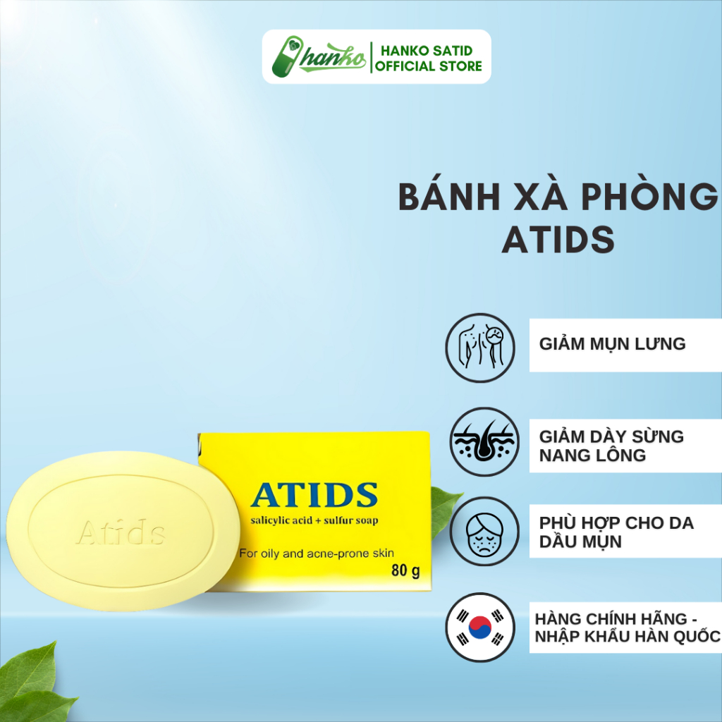 Bánh Xà Phòng ATIDS Giảm Mụn Lưng, Ngực,Giảm Dày Sừng Nang Lông, Có Thể ...