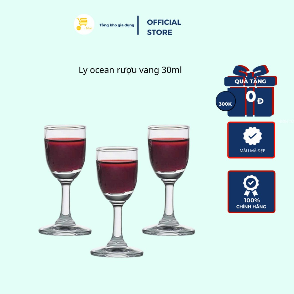 Ly rượu vang, cốc uống sâm panh pha lê, ly vang đỏ ocean rượu vang 30ml ...