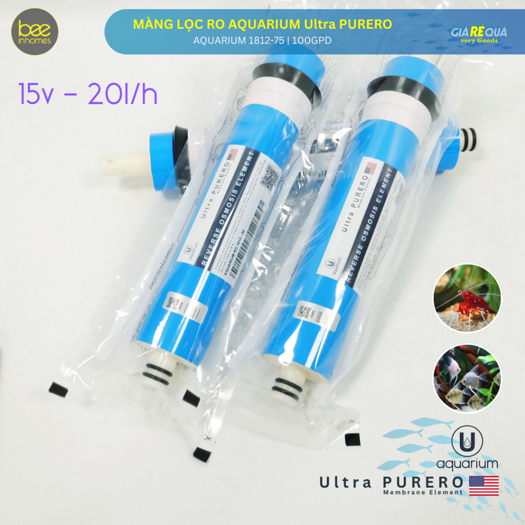 Màng lọc ro Aquarium 100GPD, Ultra PureRO cho Máy lọc nước cấp cho Hồ thủy sinh, cá tép | Shopee ...