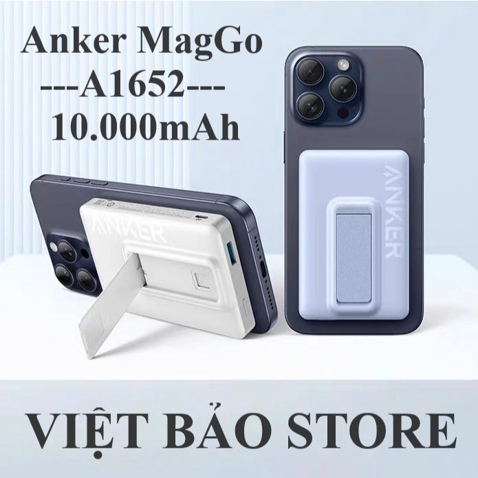 Sạc dự phòng Anker MagGo 10000mAh A1652 / A1642 , PD 20W, sạc không dây ...