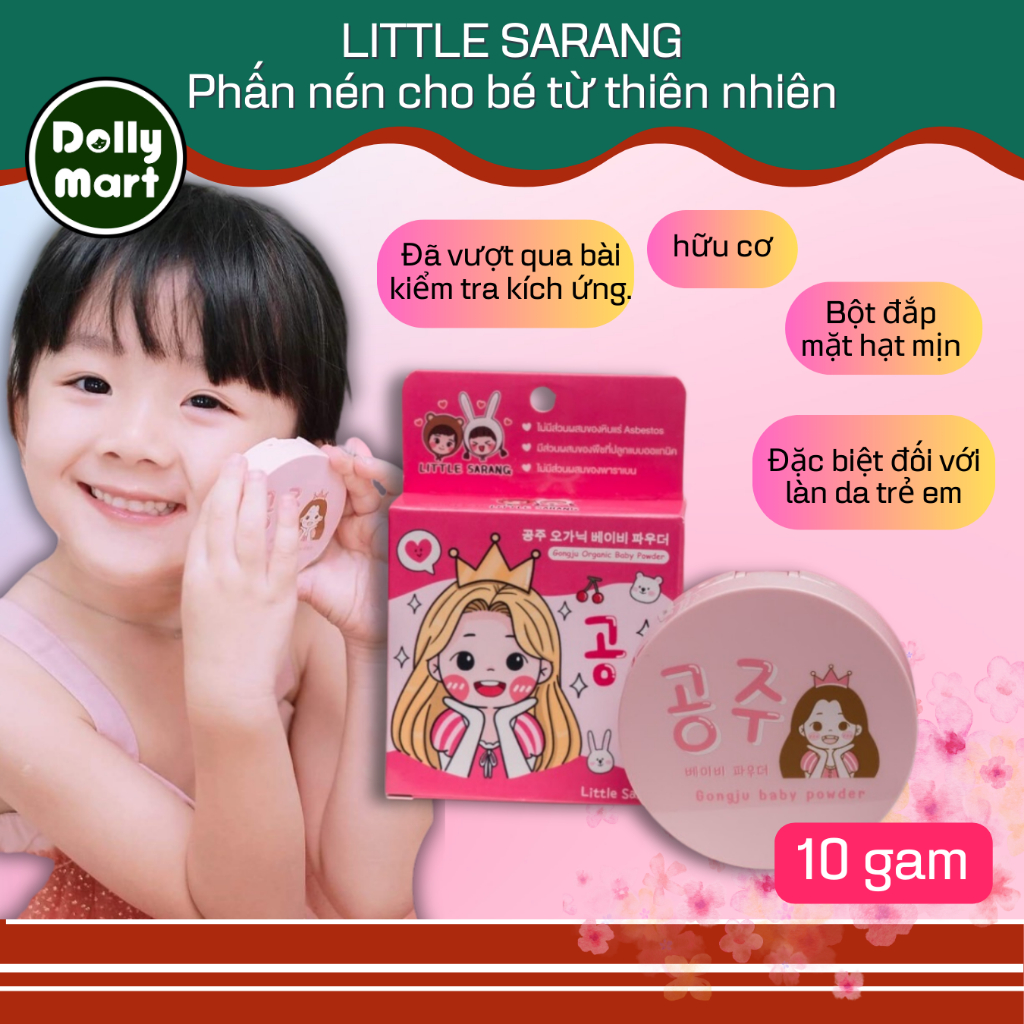 LITTLE SARANG Gongju phấn em bé ép, hữu cơ dùng trang điểm cho trẻ em ...