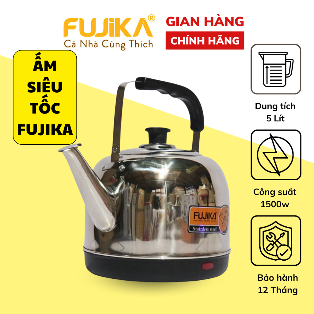 Ấm siêu tốc FUJIKA chính hãng, dung tích 5L, công suất 1500W sôi cực ...