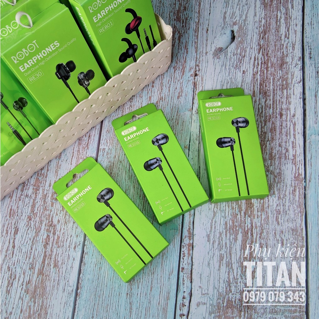 Tai nghe nhét tai có dây jack 3.5mm RE101S Robot | Shopee Việt Nam