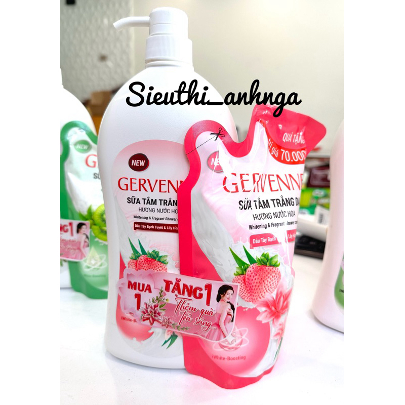 Sữa Tắm Trắng Da Gervenne 900G/1,2L ( Tặng Túi Sữa Tắm 380g ) | Shopee Việt Nam