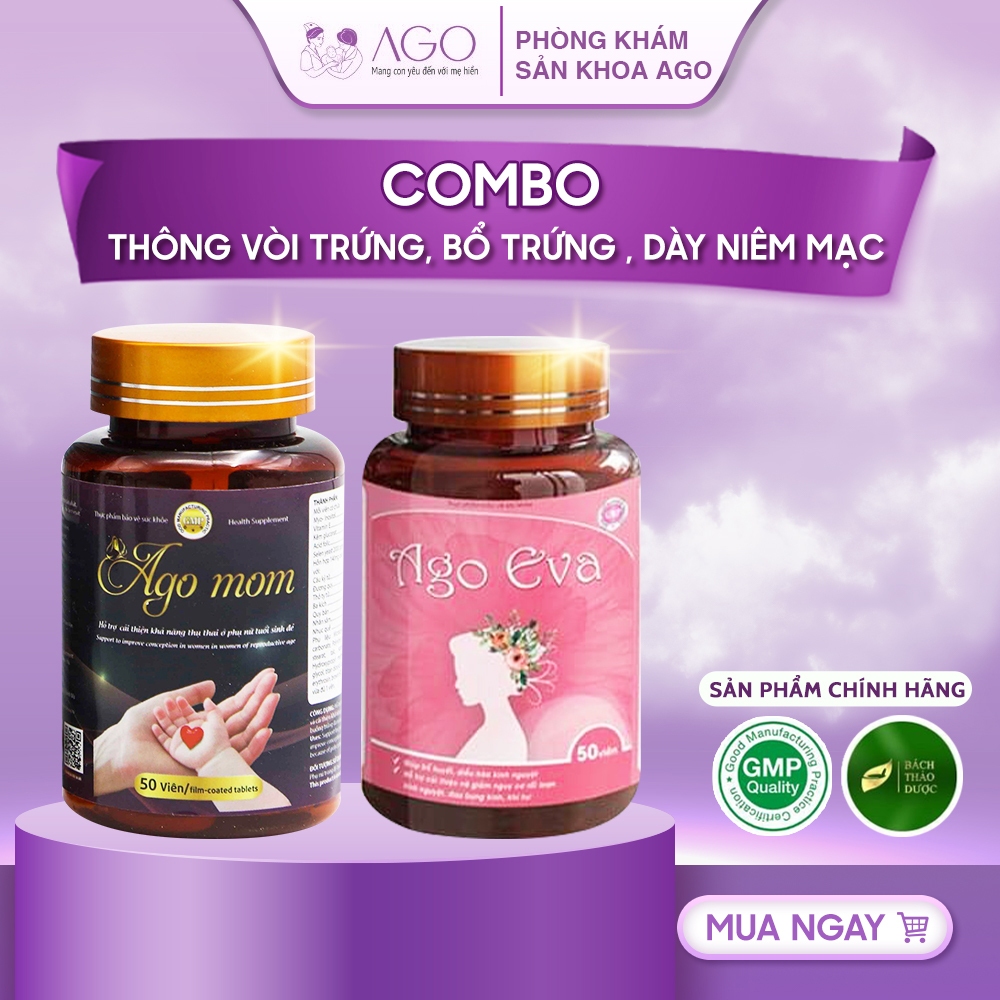 Bộ đôi AGO MOM, AGO EVA tăng cường nội tiết, bổ trứng, dày niêm mạc ...